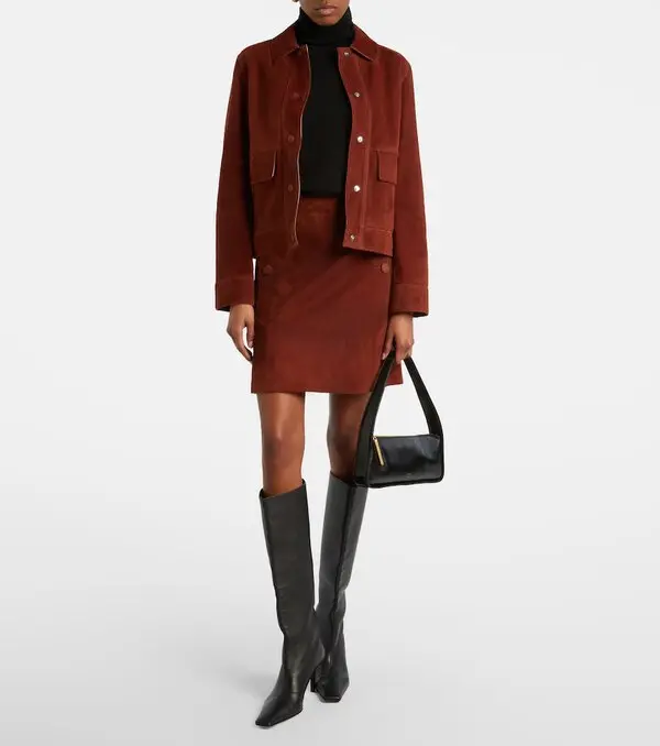 YVES SALOMON Suede Miniskirt