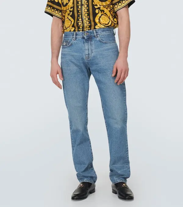 Versace Straight Leg Jeans - Blue