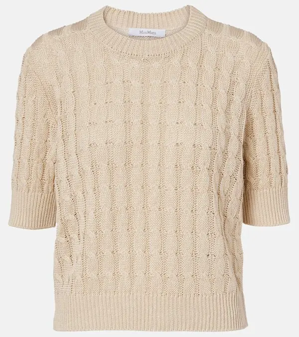 Max Mara Talamo Cable-knit Linen Sweater - Beige