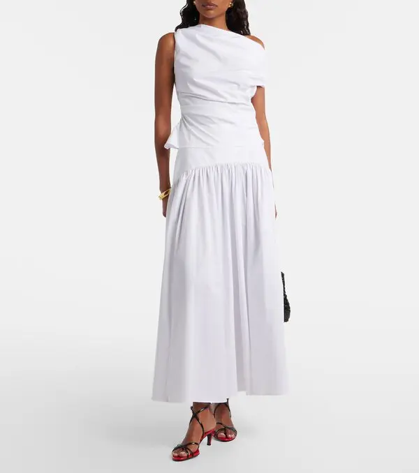 Staud Procida Cotton Poplin Maxi Skirt - White