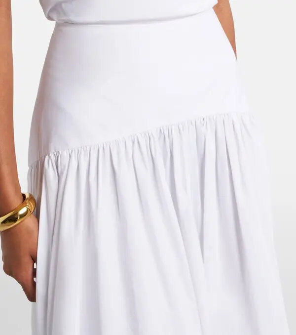 Staud Procida Cotton Poplin Maxi Skirt - White