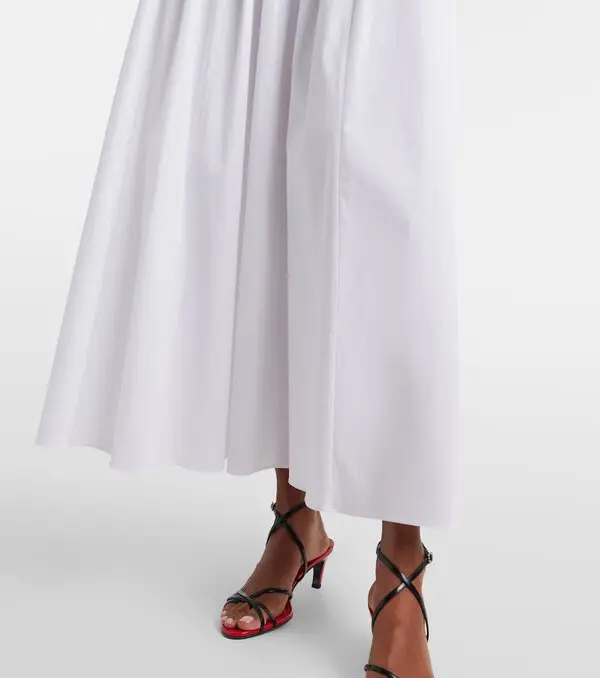 Staud Procida Cotton Poplin Maxi Skirt - White