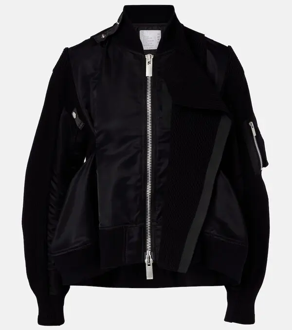 Sacai Paneled Blouson Jacket - Black