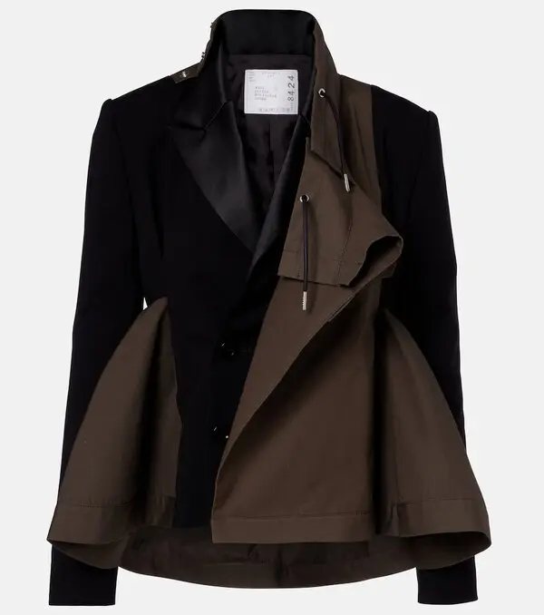 Sacai Paneled Blouson Jacket - Green