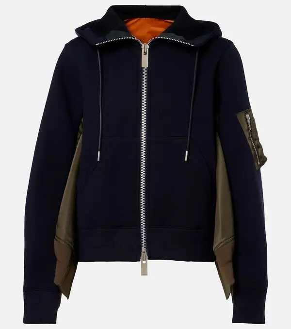 Sacai Paneled Zip-up Hoodie