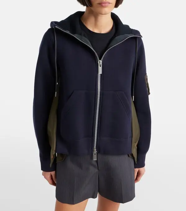 Sacai Paneled Zip-up Hoodie