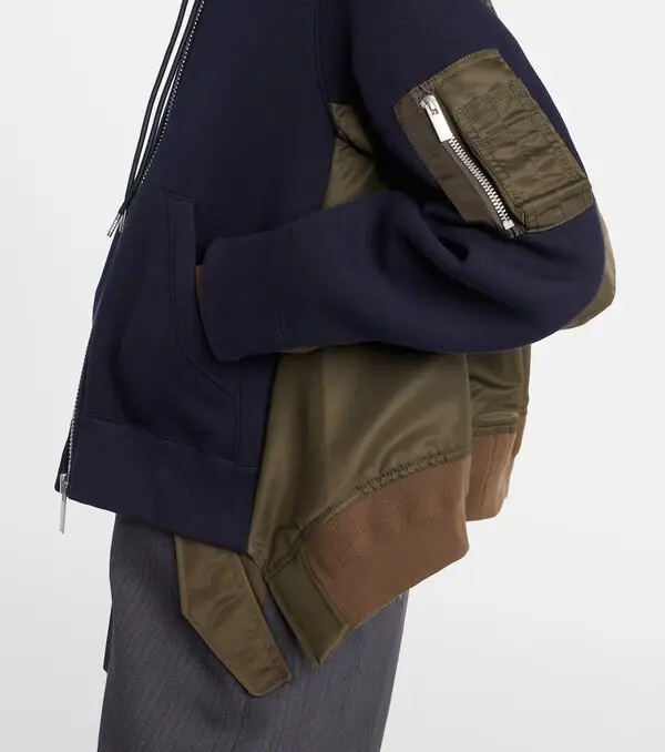 Sacai Paneled Zip-up Hoodie
