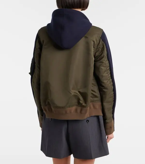 Sacai Paneled Zip-up Hoodie