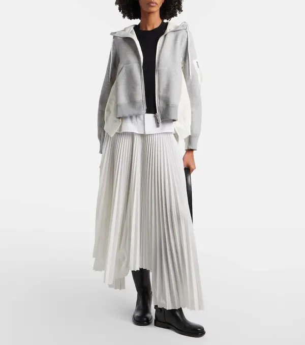Sacai Paneled Zip-up Hoodie