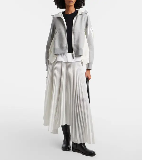 Sacai Paneled Zip-up Hoodie