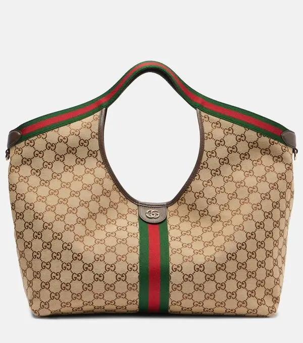 Gucci Large Gg Canvas Tote Bag - Beige