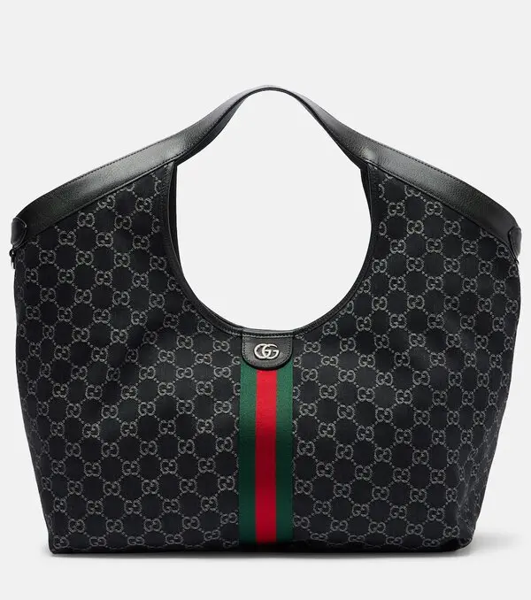 Gucci Large Gg Canvas Tote Bag - Black