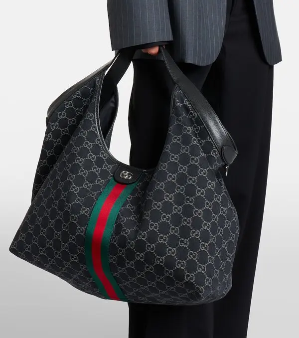 Gucci Large Gg Canvas Tote Bag - Black