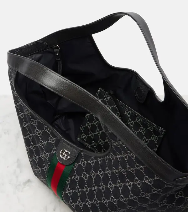 Gucci Large Gg Canvas Tote Bag - Black