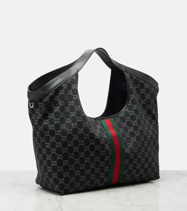 Gucci Large Gg Canvas Tote Bag - Black