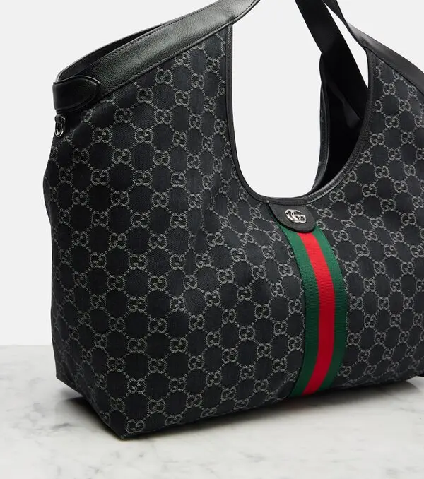 Gucci Large Gg Canvas Tote Bag - Black