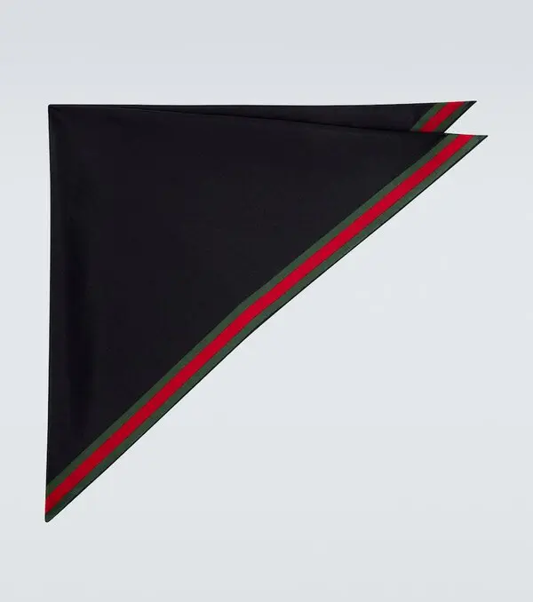 Gucci Web Stripe Cotton And Silk Scarf