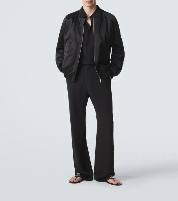 Gucci Gg Cotton-blend Satin Bomber Jacket