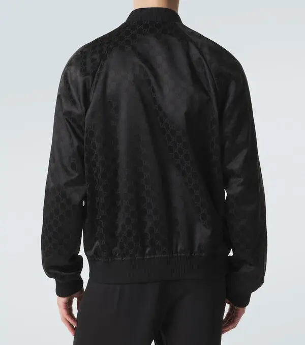 Gucci Gg Cotton-blend Satin Bomber Jacket