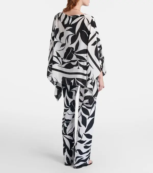 Max Mara Abate Printed Wide-leg Pants - Black