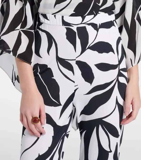 Max Mara Abate Printed Wide-leg Pants - Black