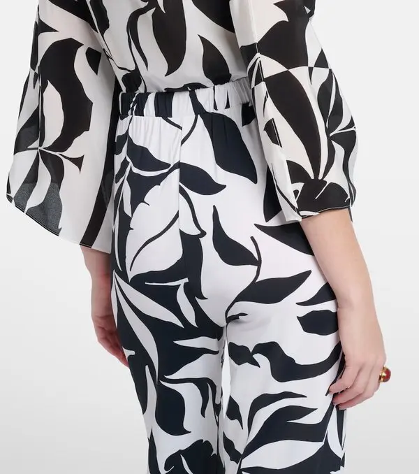 Max Mara Abate Printed Wide-leg Pants - Black