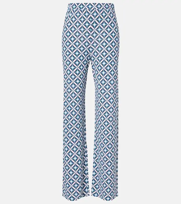 Max Mara Abate Printed Wide-leg Pants - White
