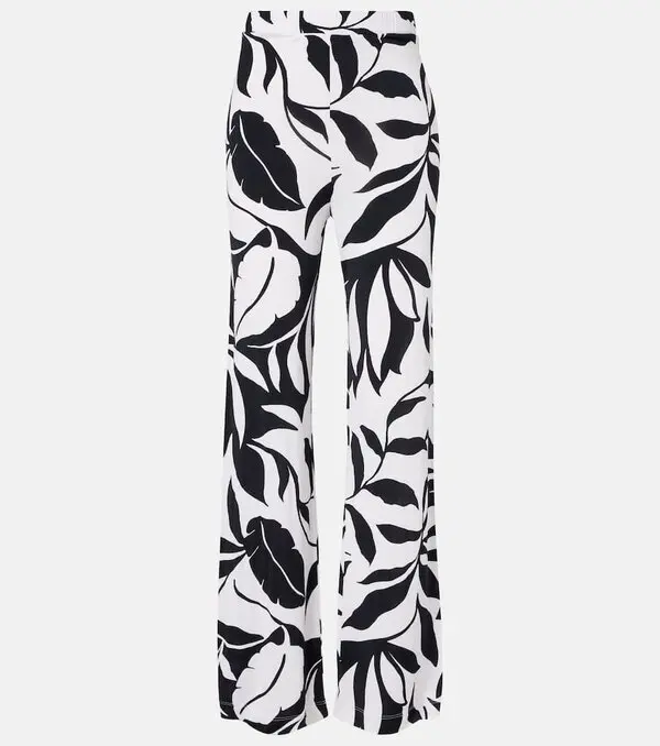 Max Mara Abate Printed Wide-leg Pants - Black