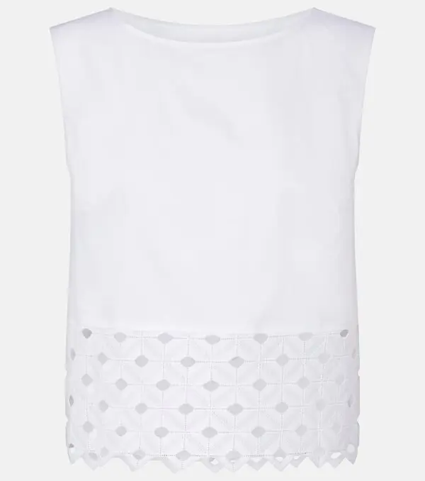 Max Mara Maggio Cotton-blend Top - White