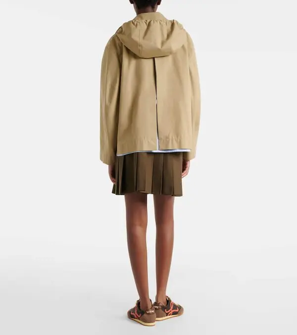 Loewe Leather-trimmed Cotton-blend Wrap Skirt - Green