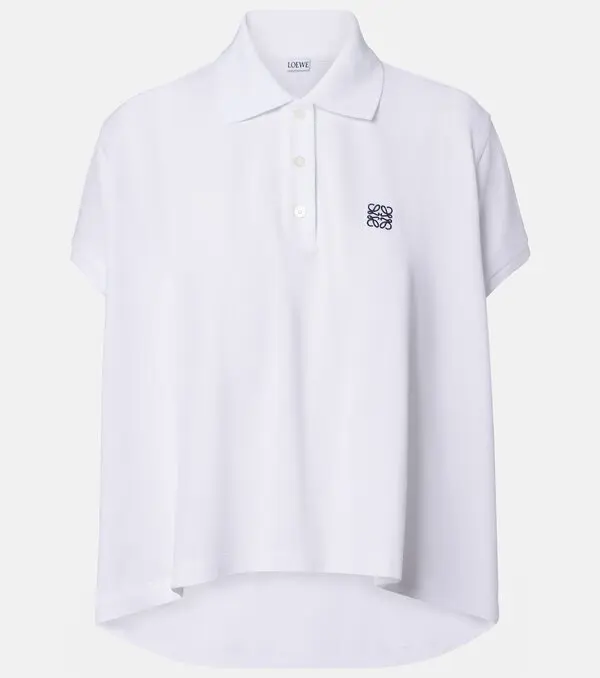 Loewe Asymmetric Cotton Piqué Polo Shirt - White
