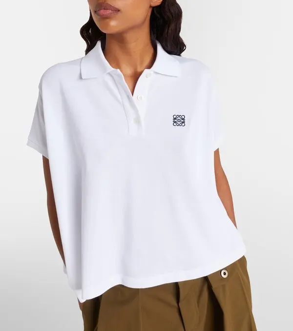 Loewe Asymmetrical Cotton Piqué Polo Shirt