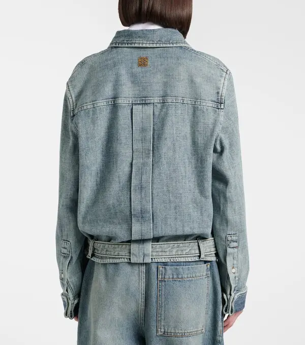 Loewe Draped Belted Denim Shirt - Blue