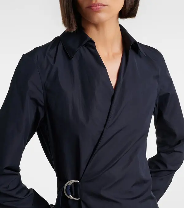 Loewe Draped Cotton Wrap Dress - Blue
