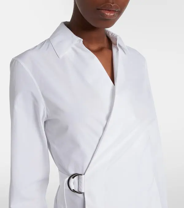 Loewe Draped Cotton Wrap Dress - White