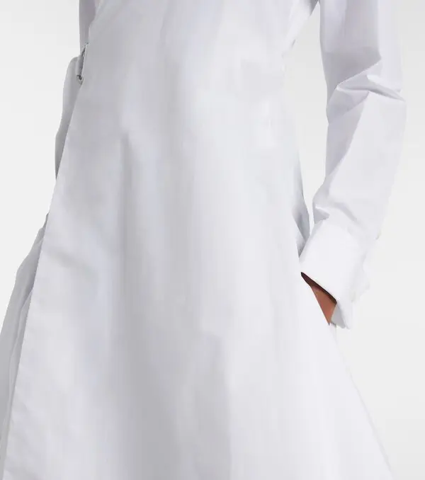 Loewe Draped Cotton Wrap Dress - White