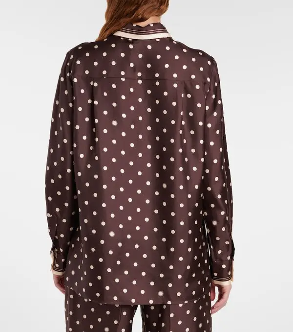 Zimmermann Polka-dot Silk Shirt - Brown