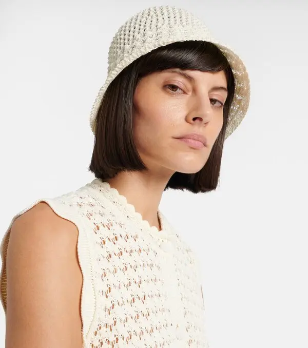 ERES Carats Crochet Bucket Hat - Beige