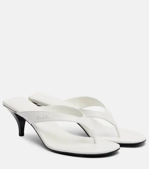 Gucci Vittoria Leather Thong Sandals - White