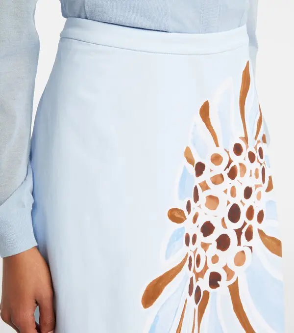Dorothee Schumacher Floral Cotton-blend Midi Skirt