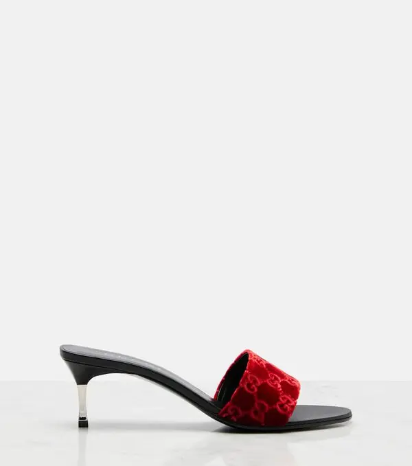 Gucci Gg Velvet Mules