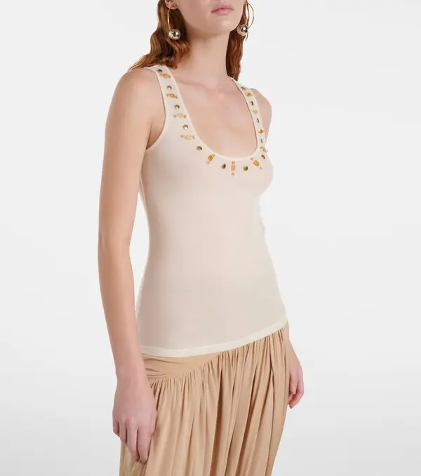 XU ZHI Beaded Wool Tank Top