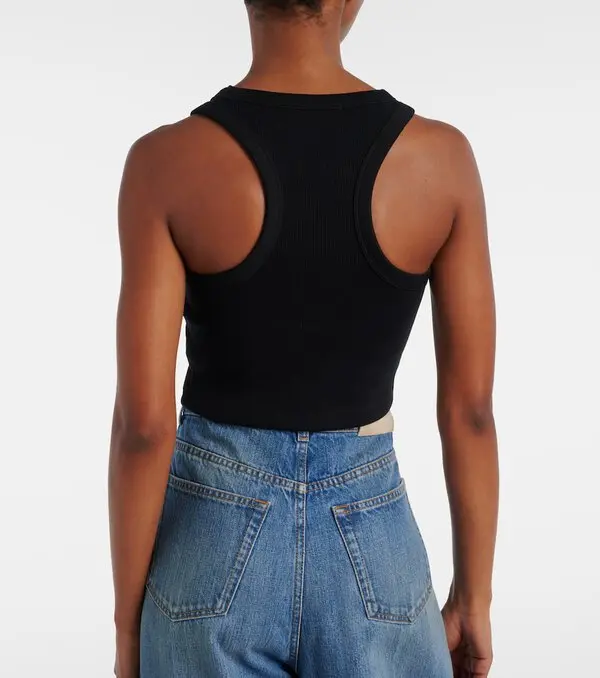Givenchy Cropped Logo Cotton Tank Top - Black