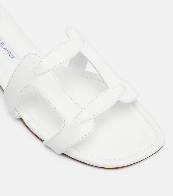 Manolo Blahnik Grellanuflat Leather Slides
