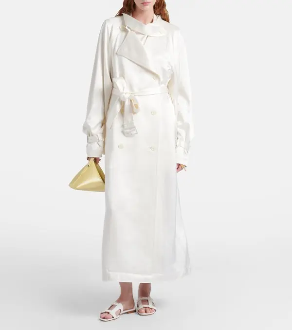 Manolo Blahnik Grellanuflat Leather Slides - White