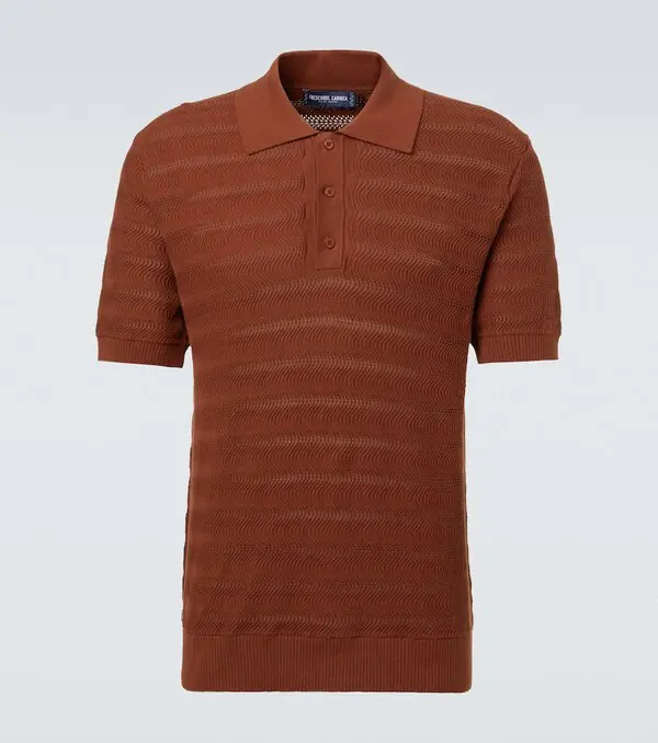 Frescobol Carioca Vidal Knit Cotton Polo Shirt - Brown