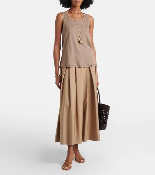 Max Mara Furetto Embellished Tank Top - Brown