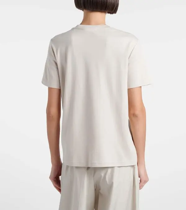 Max Mara Bingo Embellished Cotton-blend T-shirt - Grey
