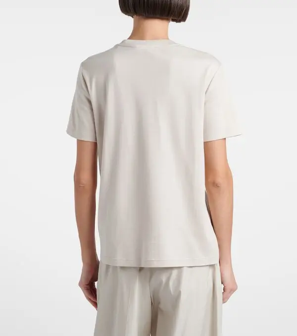 Max Mara Bingo Embellished Cotton-blend T-shirt - Grey