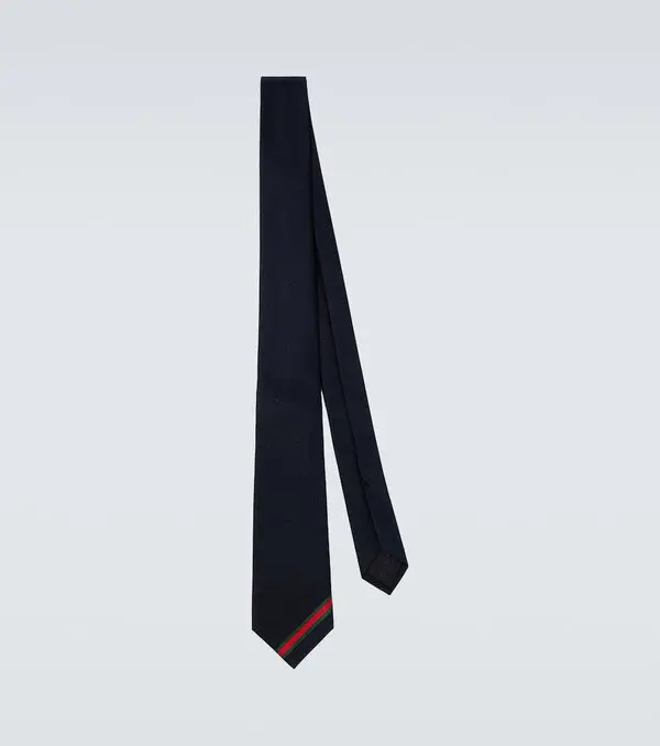Gucci Web Stripe Tie - Blue